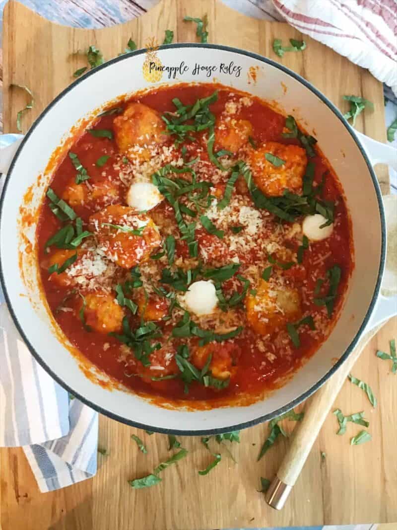 Mozzarella Stuffed Chicken Meatballs