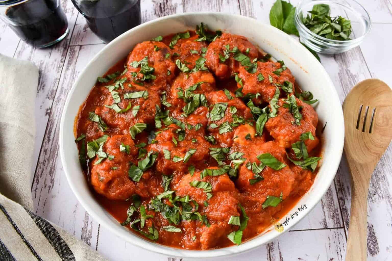 Mozzarella Stuffed Chicken Meatballs